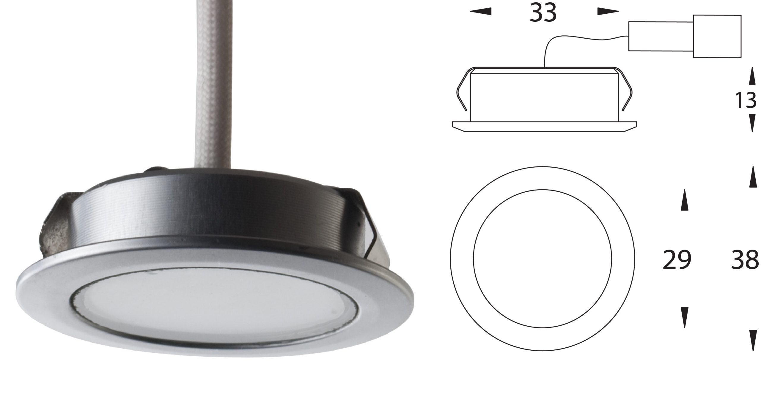 CEILING RECESSED FIXED GOLA MICRO LED 2W 4000K WHITE IP 34 – ReizIndia