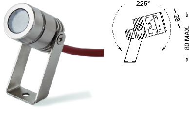 BEAMER MICRO LED 3W 24V DC 3000K 10 D SS 304 IP 68 UNDER WATER 3 MTR ...