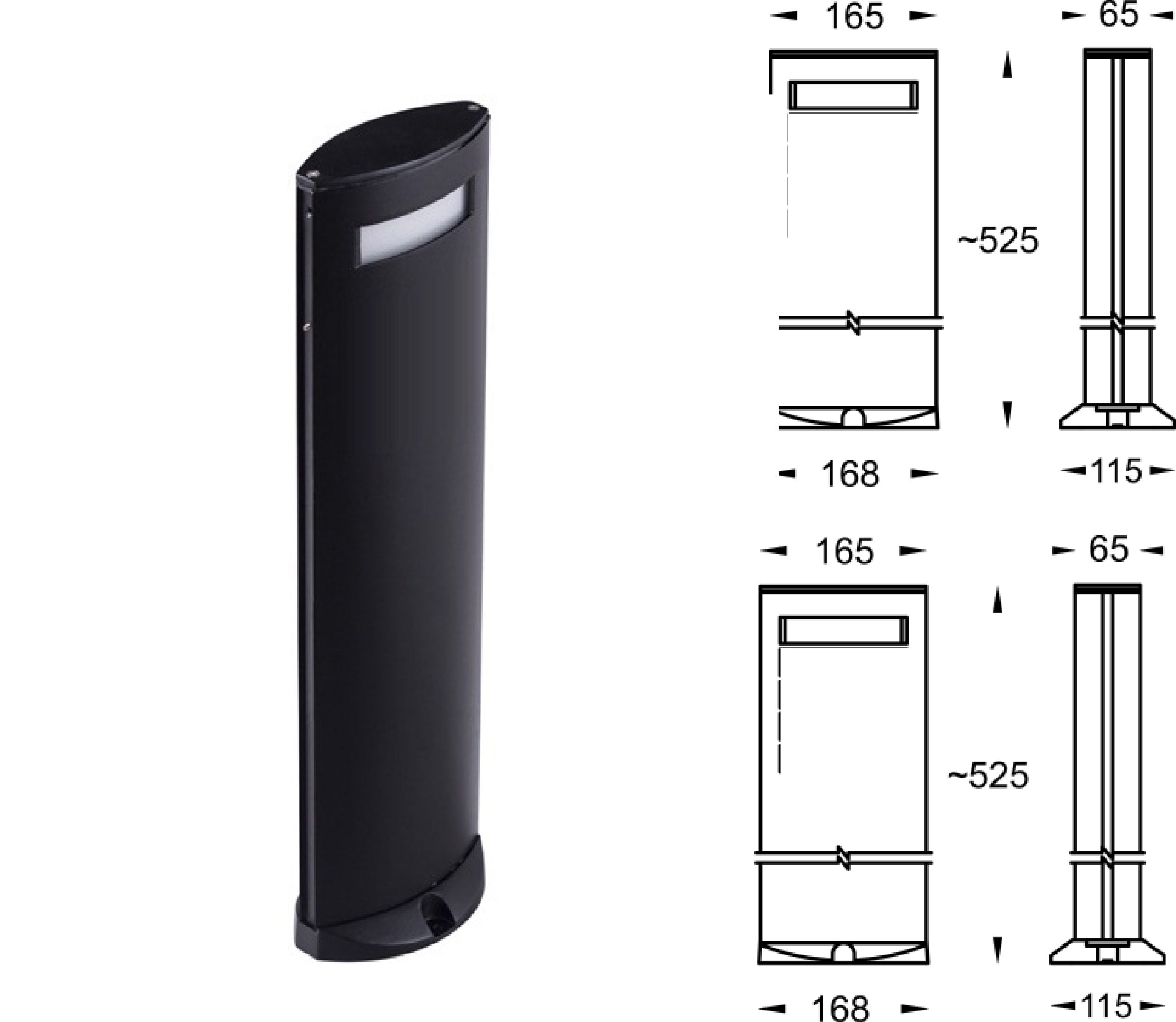 PATHWAY BOLLARD OVAL 180 LED 12W 3000K WHITE IP 65 – ReizIndia