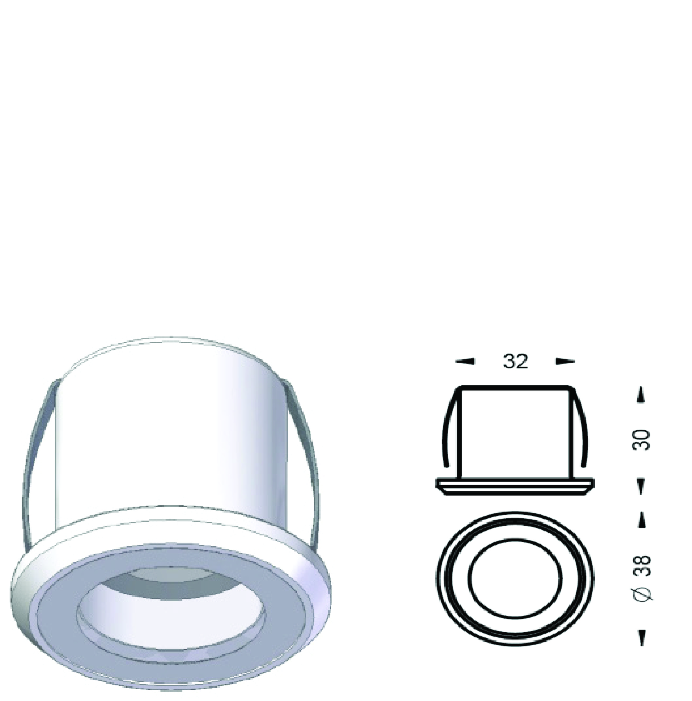 CEILING RECESSED DROPLITE MICRO LED 2W 3000K 18 D IP 67 LOW HEIGHT ...