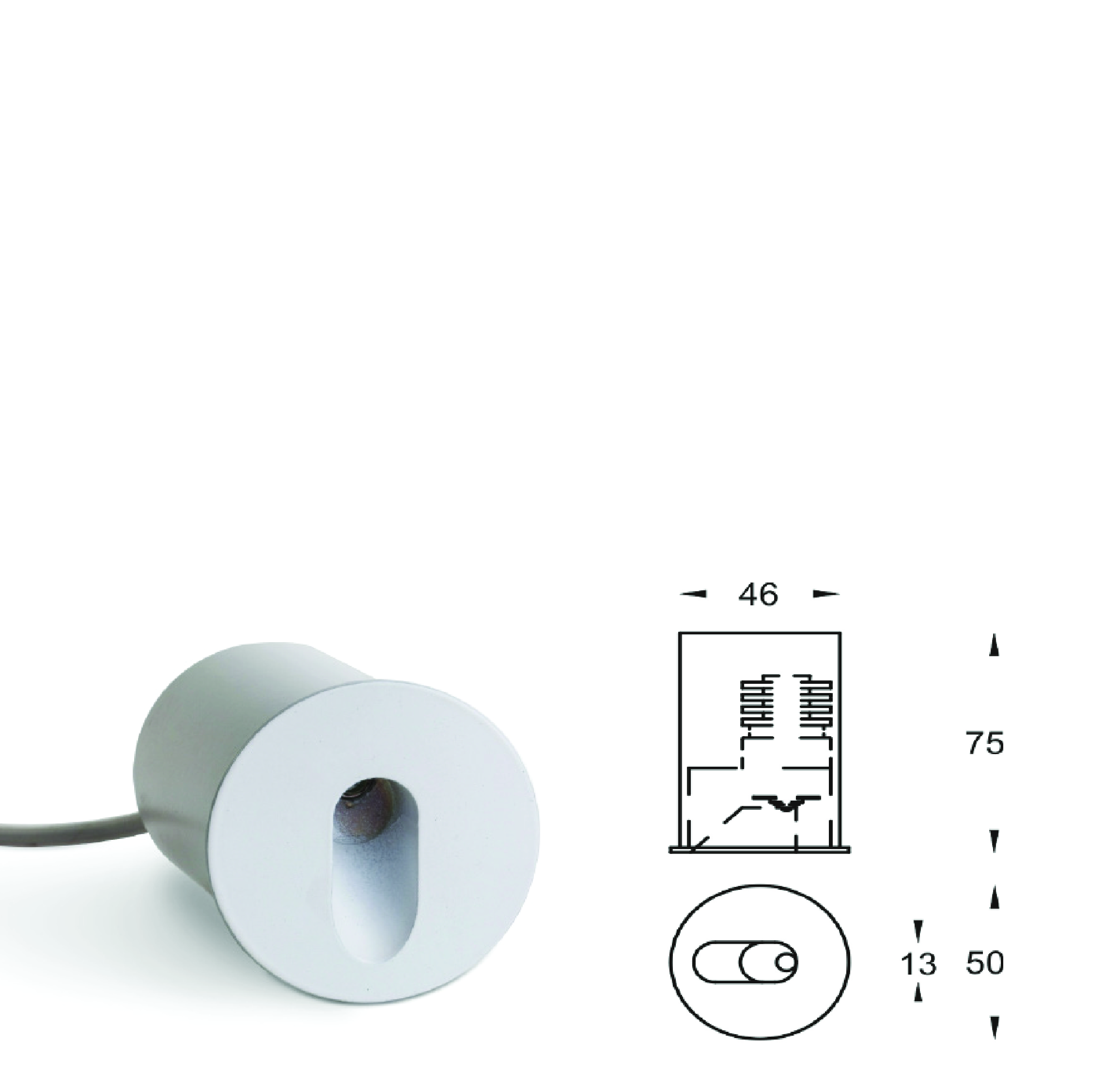 WALL RECESSED KEYHOLE 360 LED 2W 24V DC 3000K WHITE IP 65 – ReizIndia