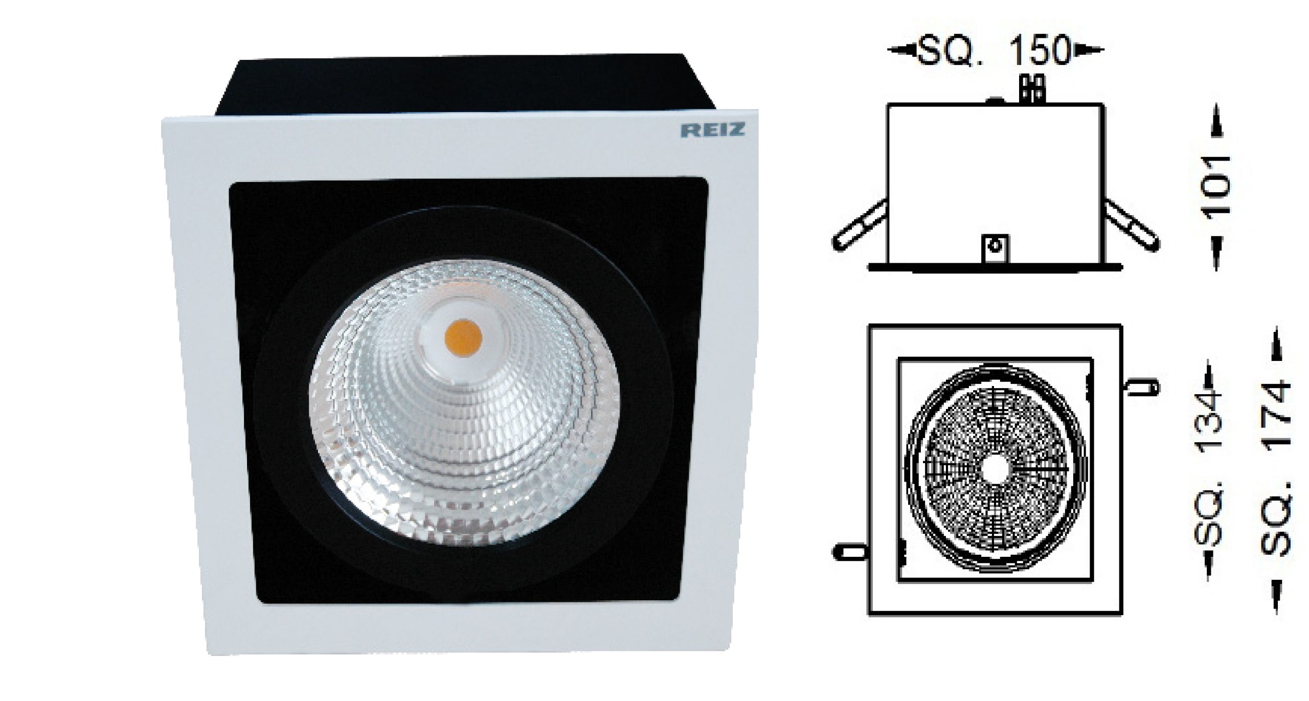 Recessed Directional Spots Gimble Uno Maxx Input Wattage 15/25W Input ...