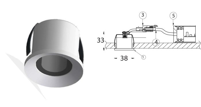 DOWNLIGHT INVISIO LED Input Voltage 240 VAC Light output >110lm/W CCT ...