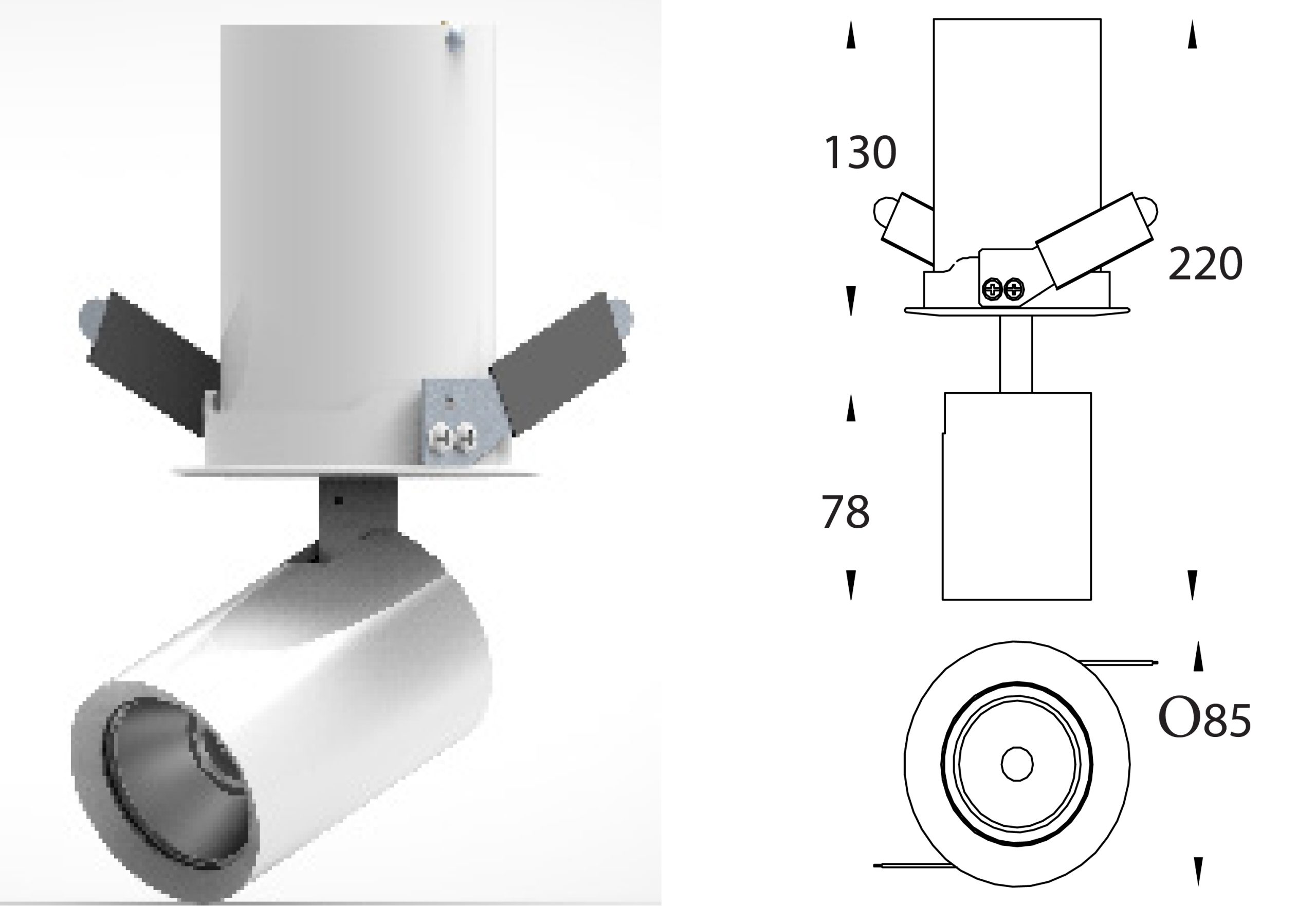 Recessed Directional Spots Scoop Mini • System wattage -8w • Luminaire ...