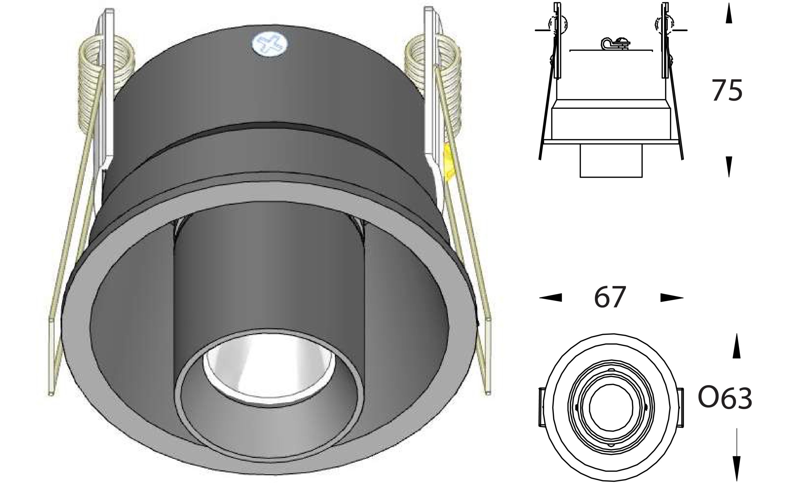 Recessed Directional Spots Spyeye Micro Input Wattage 3/6W Input ...
