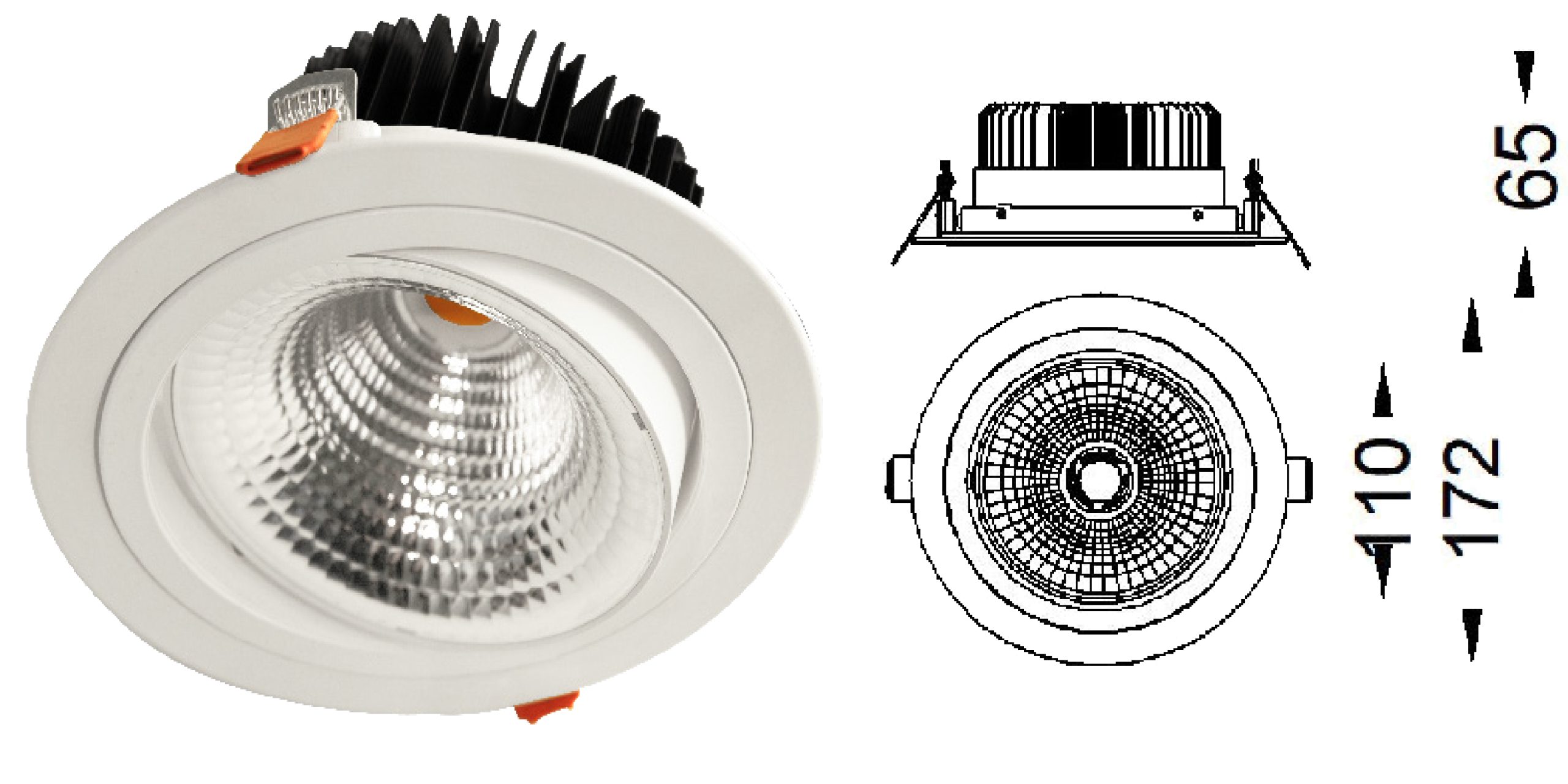 CEILING RECESSED DIRECTIONAL SATURN LED 20W – ReizIndia