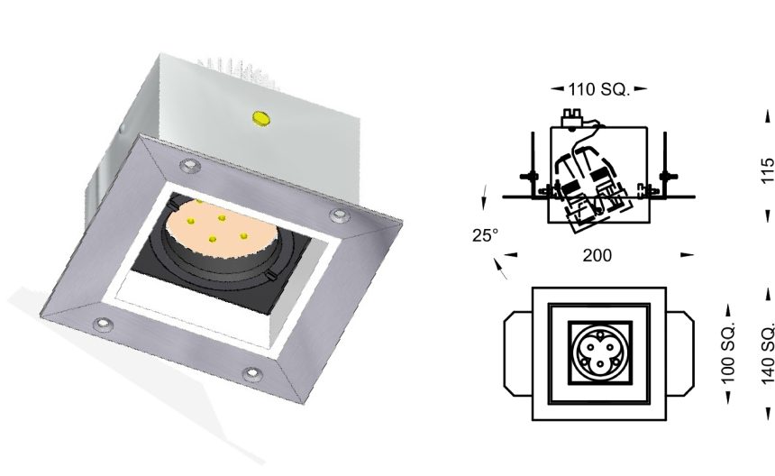 CEILING RECESSED DIRECTIONAL Trimless Uno Mini - ReizIndia